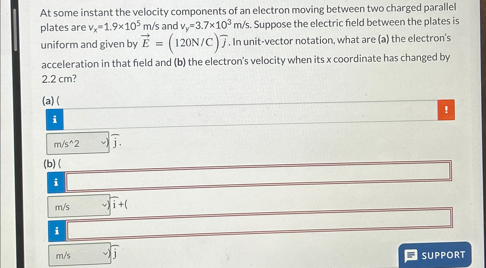 Solved At some instant the velocity components of an | Chegg.com