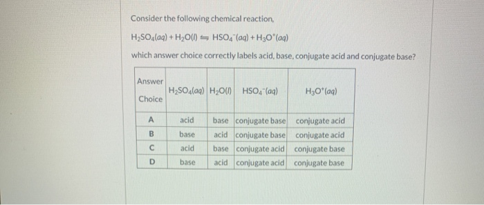 Solved Consider the following chemical reaction, H2SO4(aq) + | Chegg.com