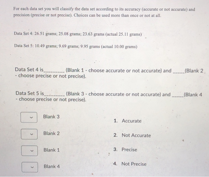 Solved For each data set you will classify the data set | Chegg.com