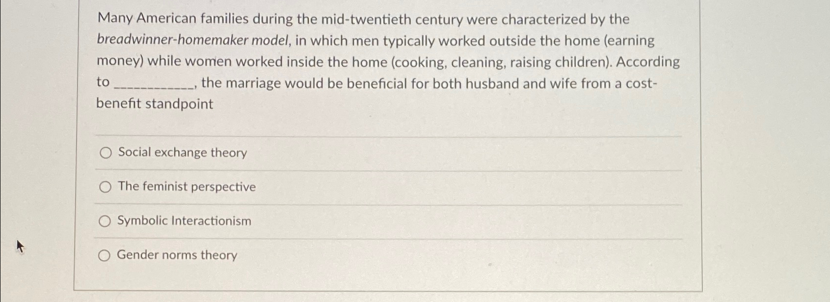 Solved Many American families during the mid-twentieth | Chegg.com