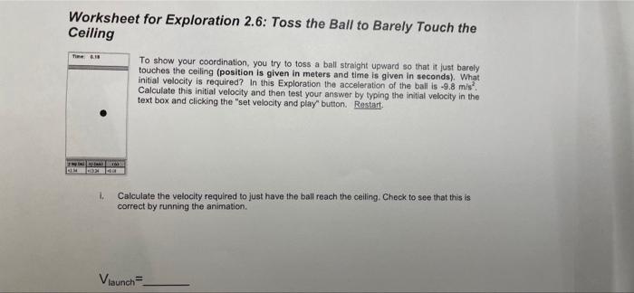Solved Worksheet for Exploration 2.6: Toss the ball to | Chegg.com