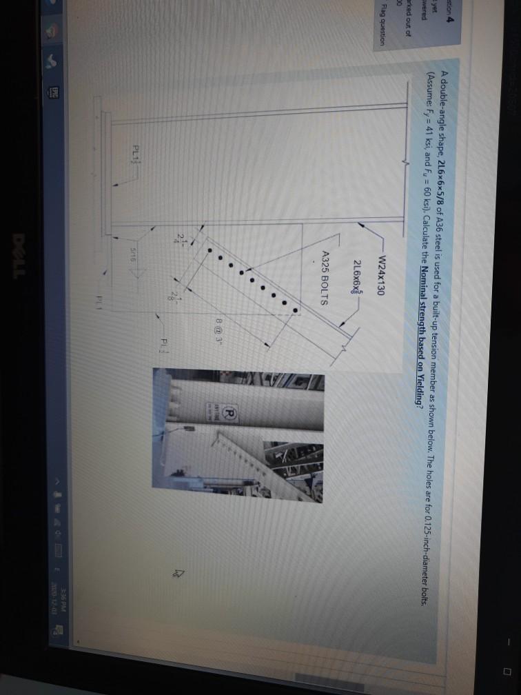 Solved assion 4 yet wered A double-angle shape, 216x6x5/8 of | Chegg.com