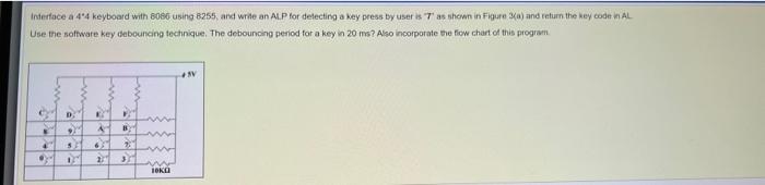 Solved Interface a 4-4 keyboard with 8086 using 8255, and | Chegg.com