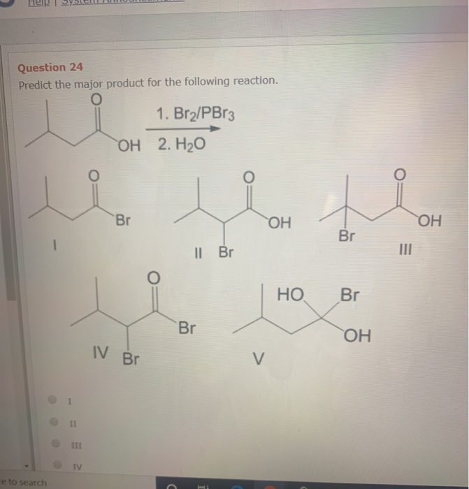 Solved Question 24 Predict the major product for the | Chegg.com