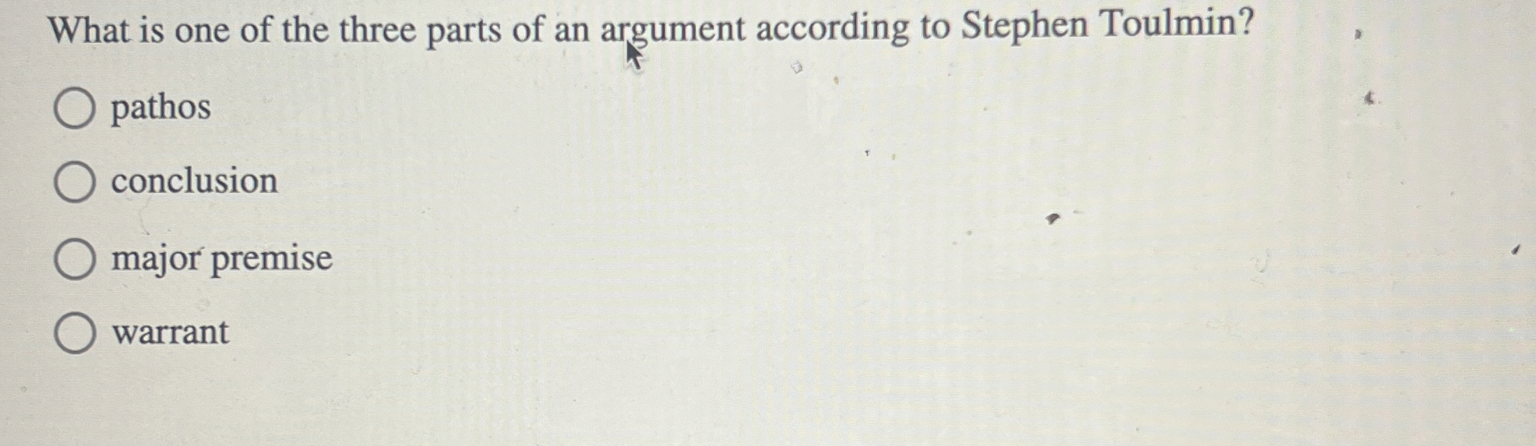 Solved What is one of the three parts of an argument | Chegg.com