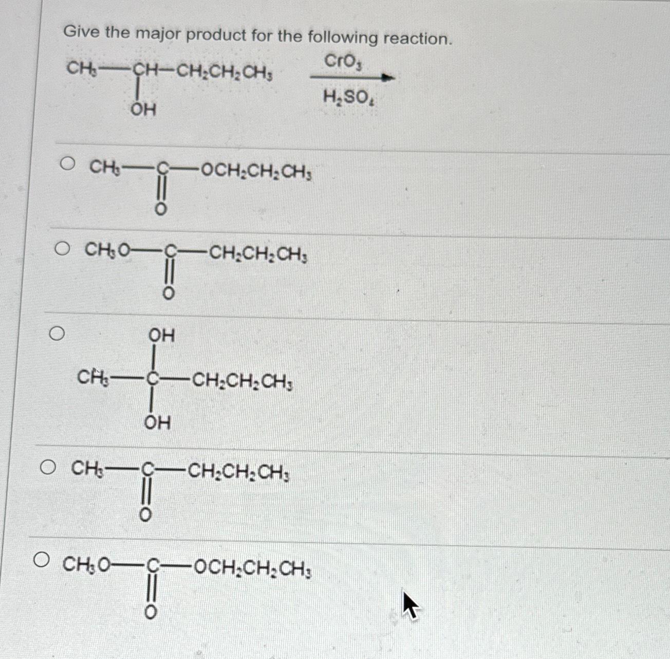 Solved Give the major product for the following reaction. | Chegg.com
