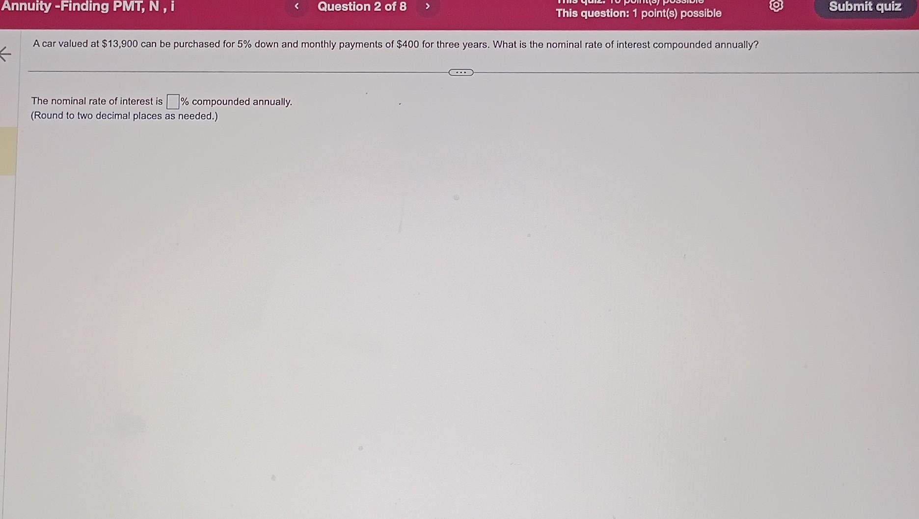 Solved The nominal rate of interest is \% compounded | Chegg.com