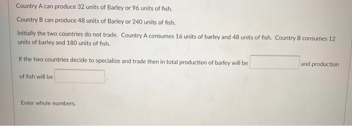 Solved Country A can produce 32 units of Barley or 96 units | Chegg.com