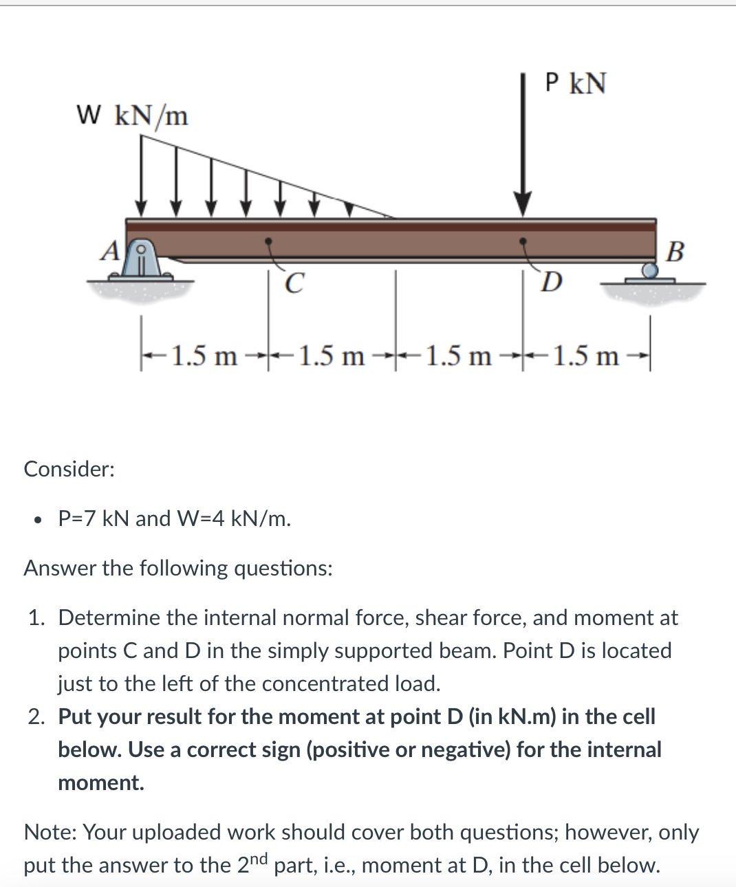 Solved Consider: - \( ﻿P=7 \mathrm{kN} \) ﻿and \( | Chegg.com