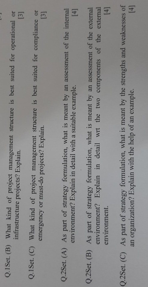 Solved Q.1Set. (B) ﻿What kind of project management | Chegg.com