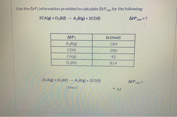 Solved Use the AH° information provided to calculate AH°rxn | Chegg.com