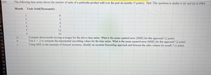 Solved Coenpuate there-moond moving averages for the above | Chegg.com