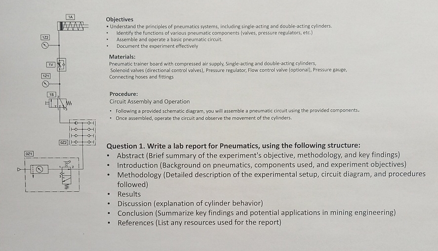 Solved ObjectivesUnderstand the principles of pneumatics | Chegg.com
