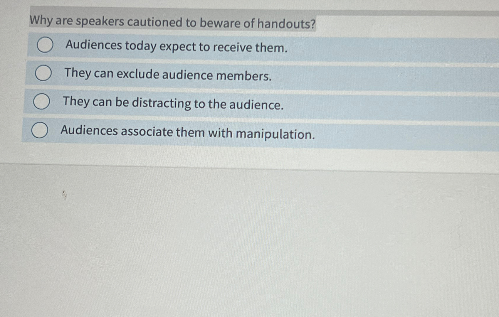 Solved Why are speakers cautioned to beware of | Chegg.com