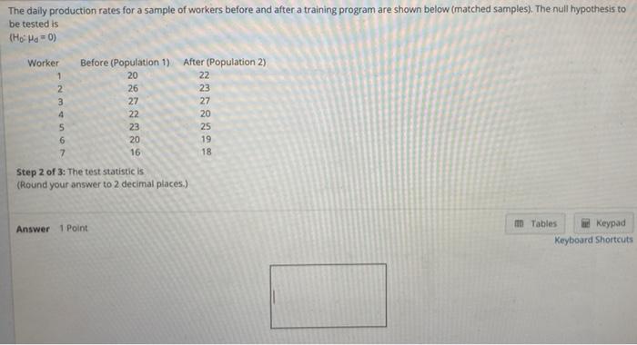 Solved The daily production rates for a sample of workers | Chegg.com