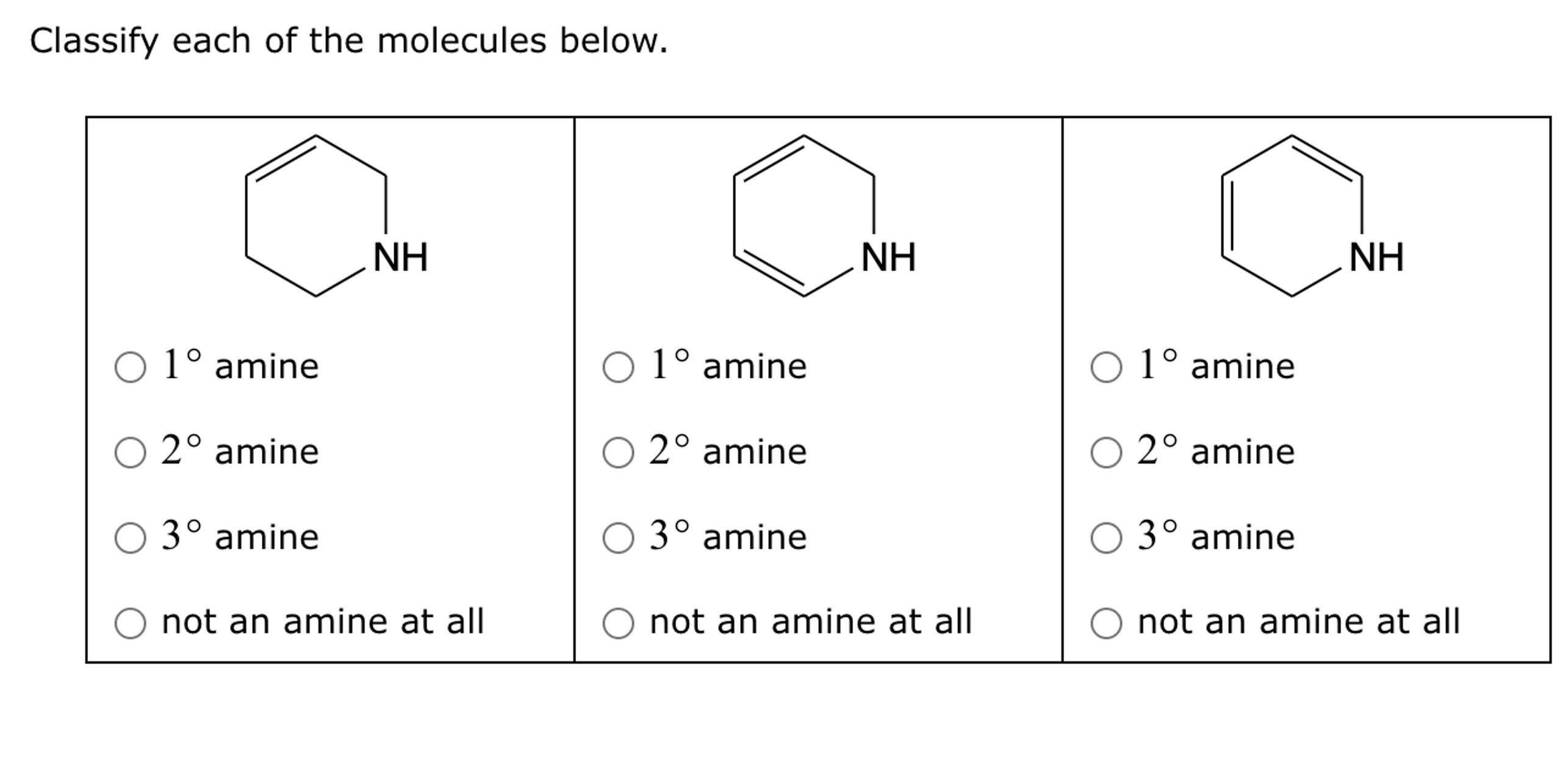 Solved 3) ﻿Classify each of the molecules below. | Chegg.com