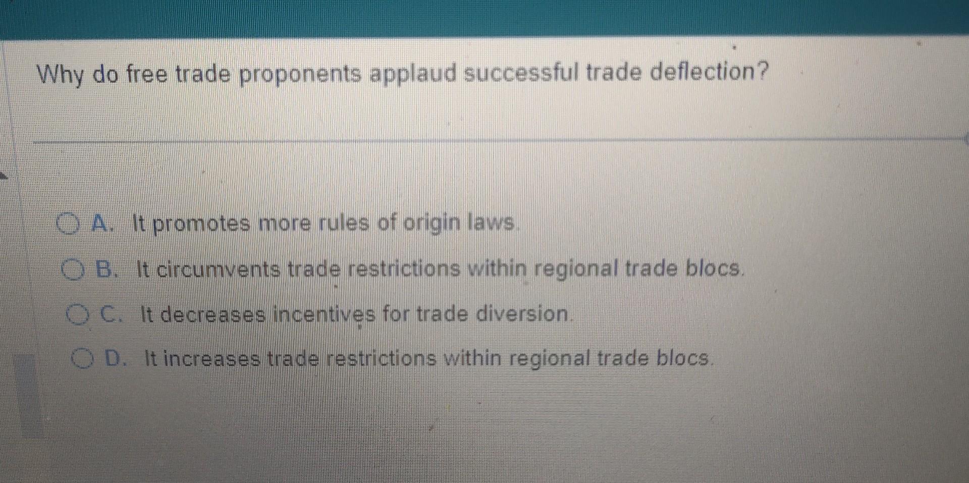 Solved Why do free trade proponents applaud successful trade | Chegg.com