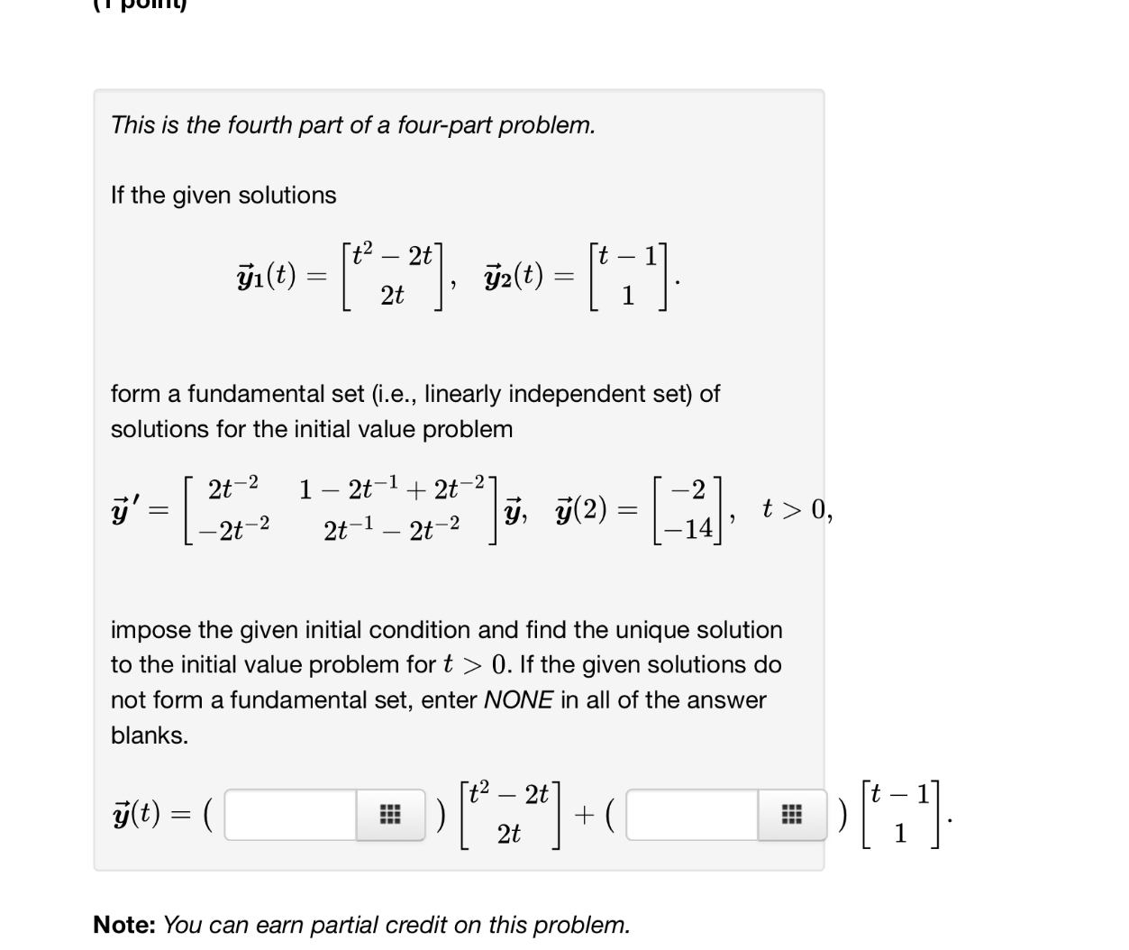 Solved This is the fourth part of a four-part problem.If the | Chegg.com