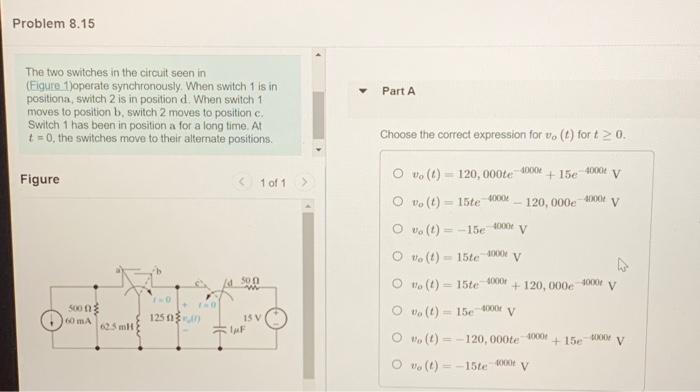 Solved The two switches in the circuit seen in (Figure | Chegg.com