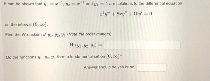 Solved It can be shown that y1=x−1,y2=x−4 and y3=4 are | Chegg.com