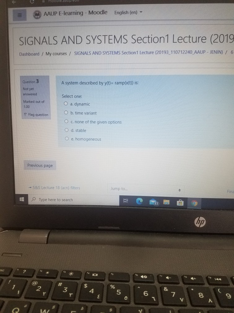 Solved AAUP E-learning - Moodle English (en) SIGNALS AND | Chegg.com