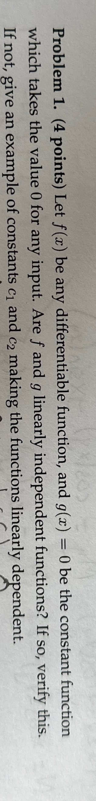 Solved Problem 1. (4 ﻿points) ﻿Let f(x) ﻿be any | Chegg.com
