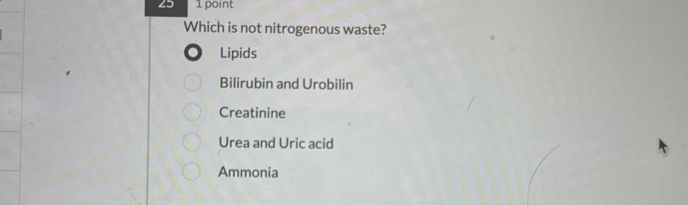Solved 251 ﻿pointWhich is not nitrogenous | Chegg.com