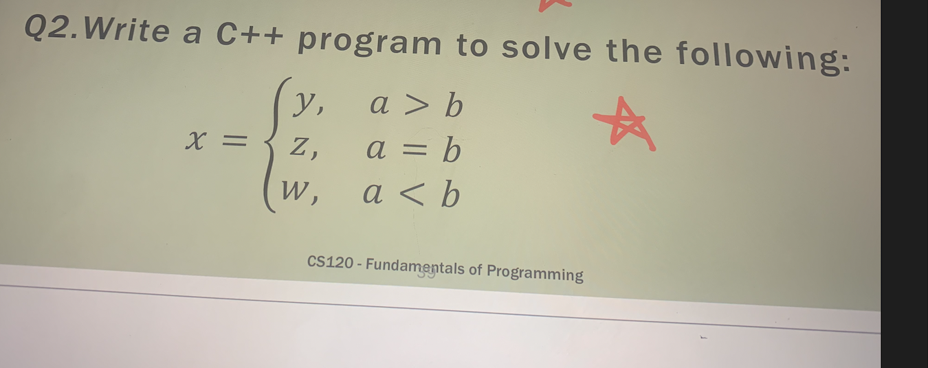 Solved Q2. ﻿Write a C++ ﻿program to solve the following: | Chegg.com