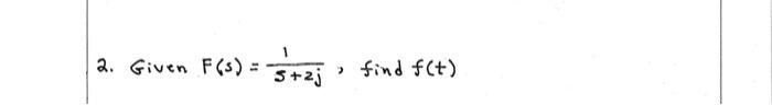 Solved F(s)=s+2j1 | Chegg.com