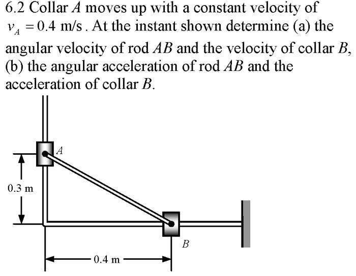 Solved 6.2 Collar A moves up with a constant velocity of | Chegg.com