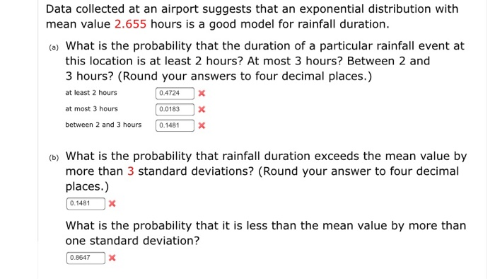 Solved Data collected at an airport suggests that an | Chegg.com