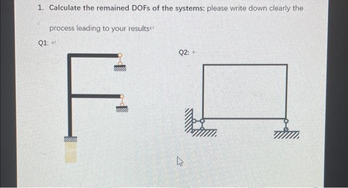Solved 1. Calculate the remained DOFs of the systems: please | Chegg.com