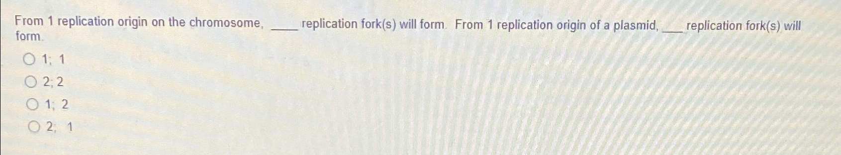 Solved From 1 ﻿replication origin on the chromosome, form. | Chegg.com