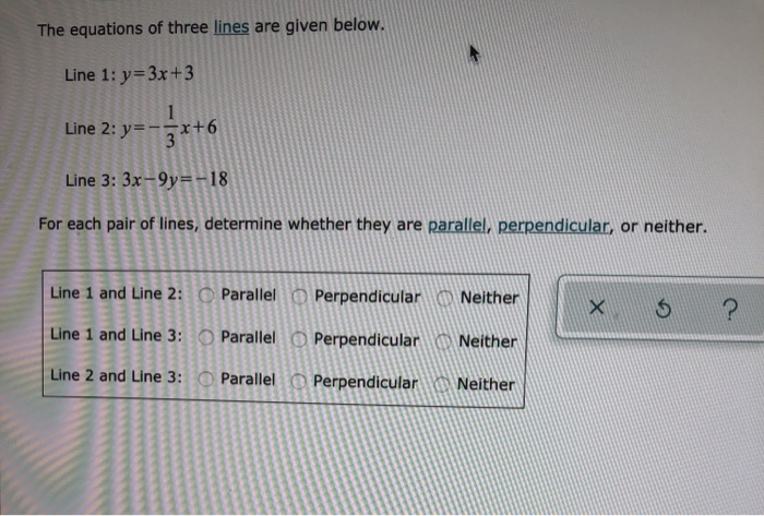Solved The equations of three lines are given below. Line 1: | Chegg.com