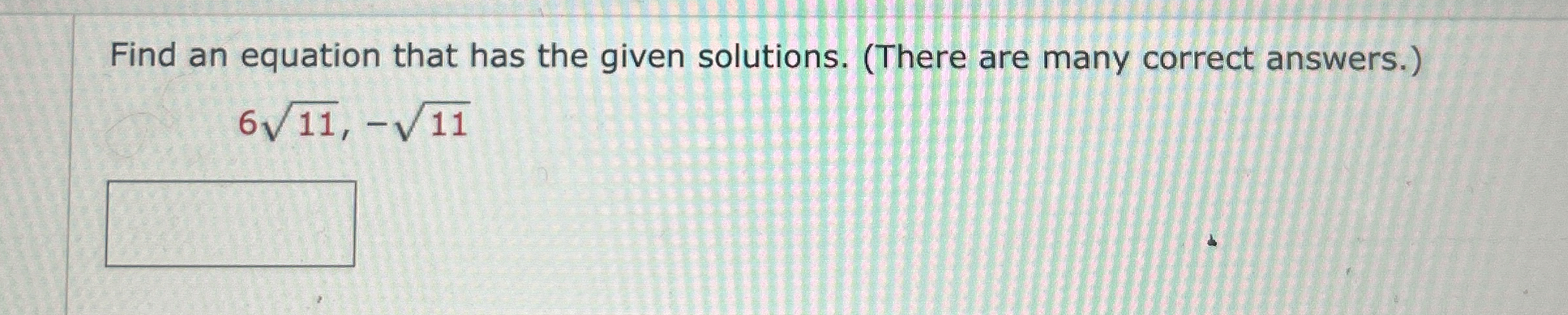 Solved How to solve Find an equation that has the given | Chegg.com