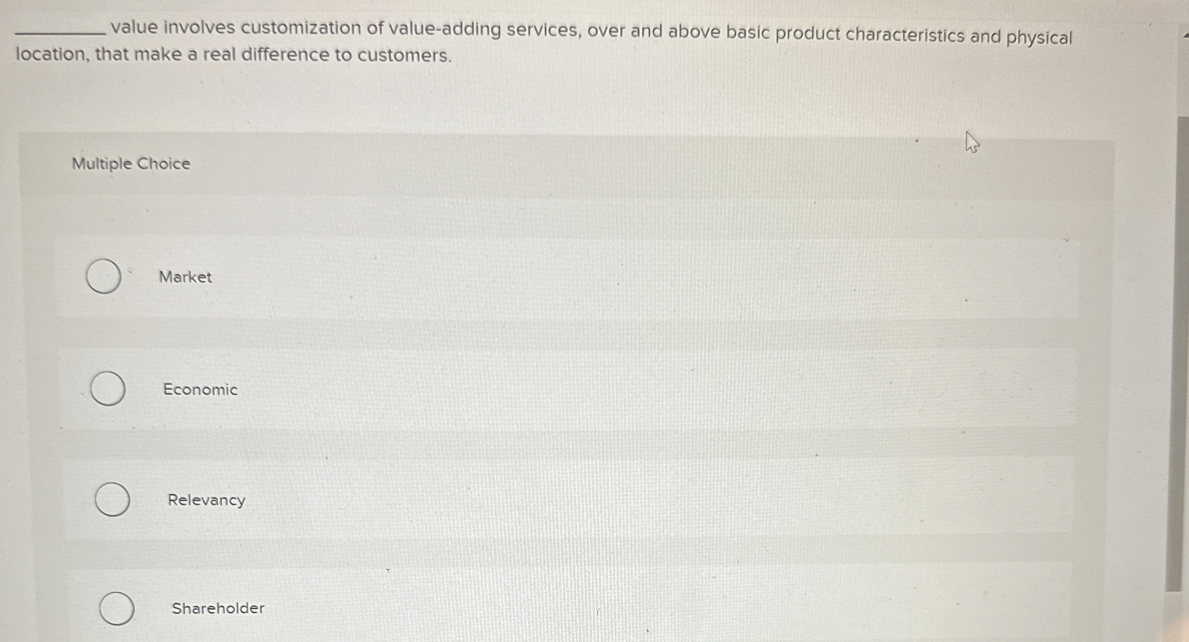 Solved value involves customization of value-adding | Chegg.com