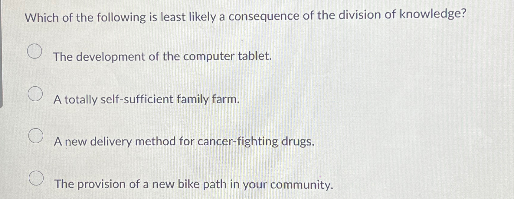 Solved Which of the following is least likely a consequence | Chegg.com