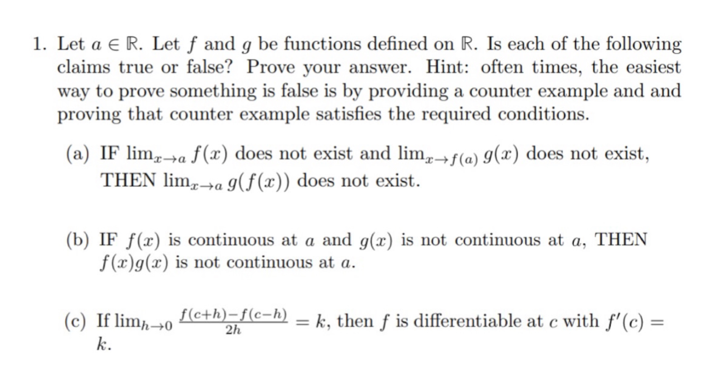 Solved Let ainR. Let f and g be functions defined on R. | Chegg.com Solved Let ainR. Let f and g be functions defined on R. | Chegg.com
