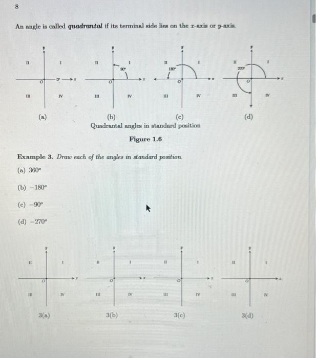 Solved An angle is called quadrantal if its terminal side | Chegg.com