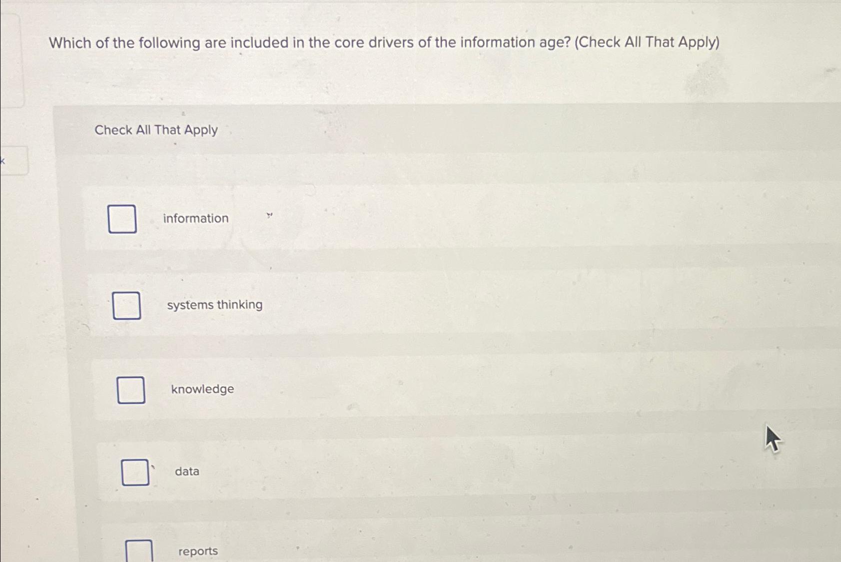 Solved Which of the following are included in the core | Chegg.com