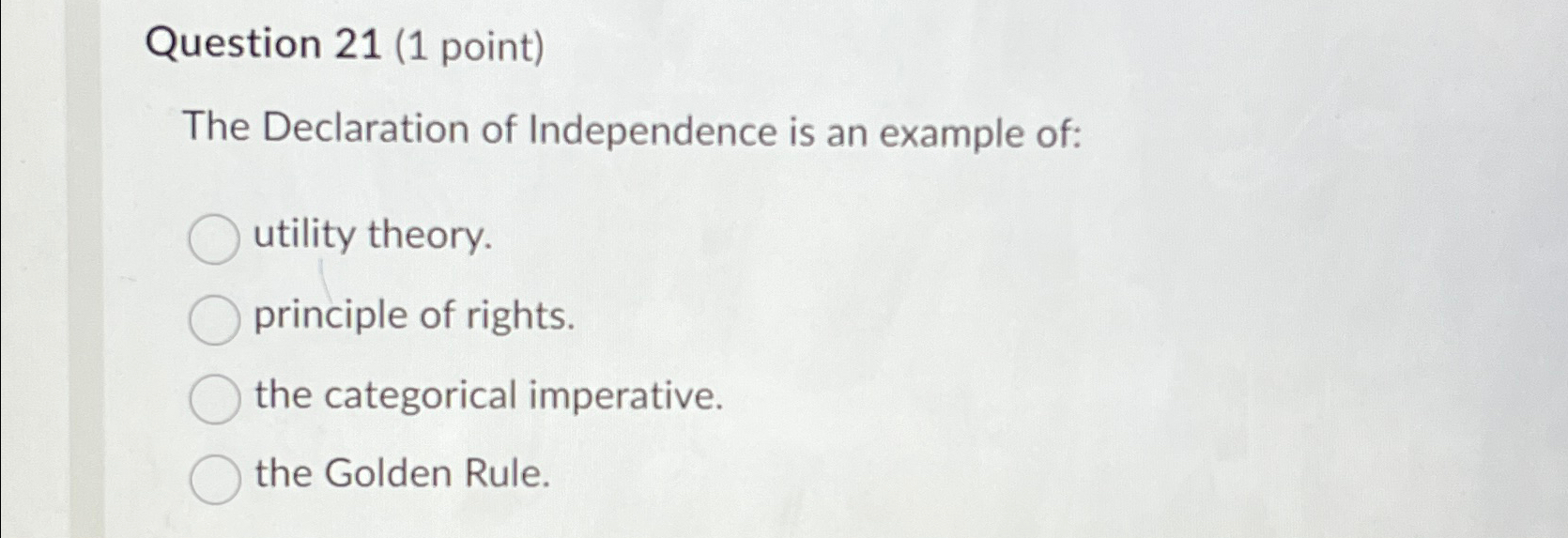 Solved Question 21 (1 ﻿point)The Declaration of Independence | Chegg.com