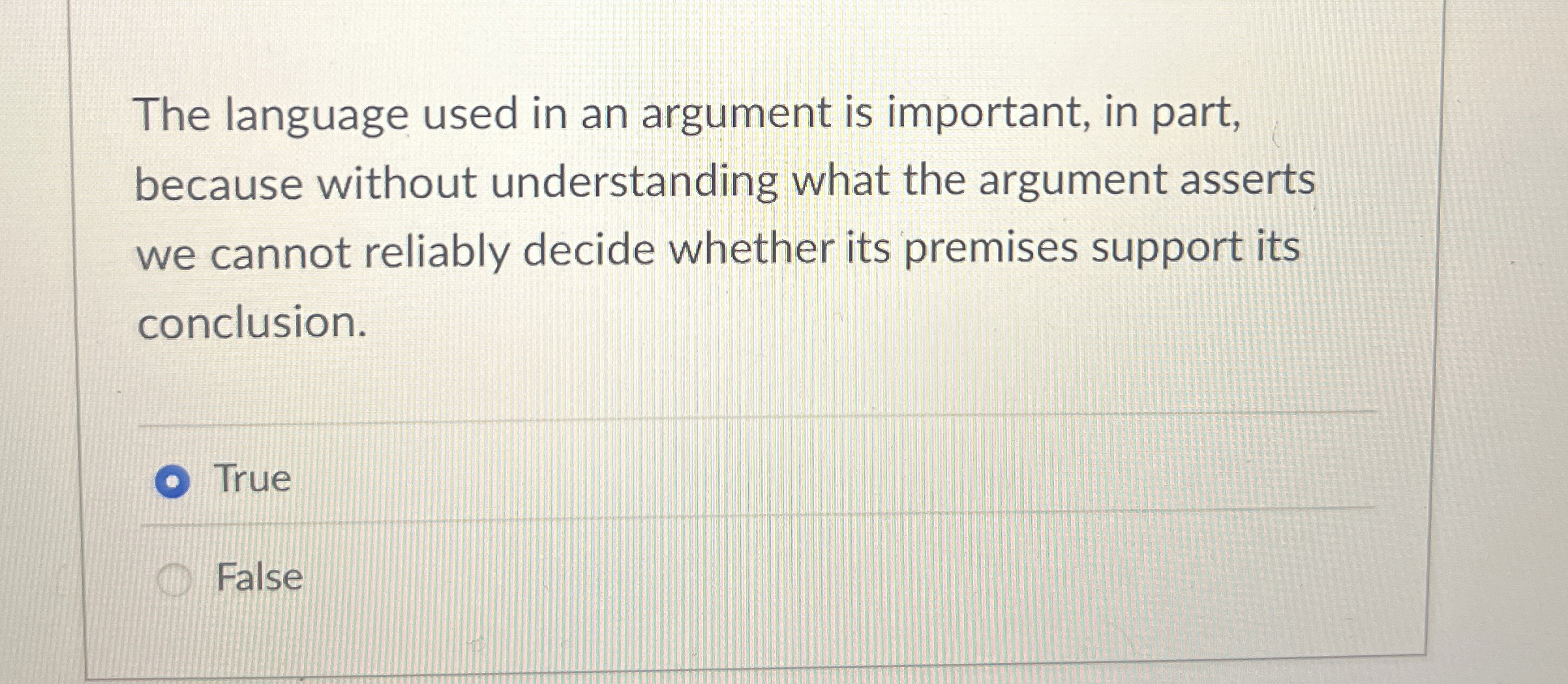 Solved The language used in an argument is important, in | Chegg.com