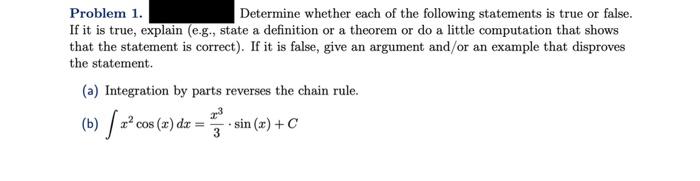 Solved Problem 1. Determine whether each of the following | Chegg.com