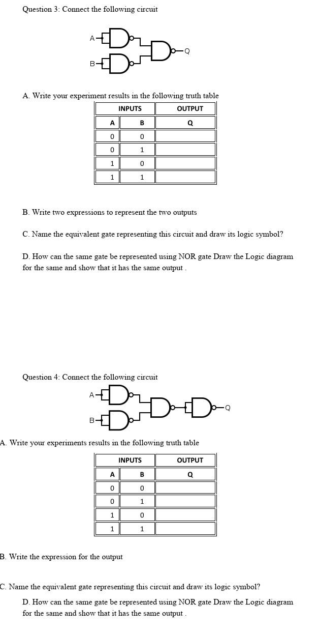 Solved The Experiment to be done individually a. Construct | Chegg.com
