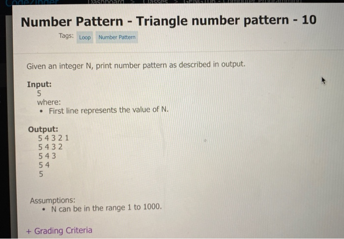 Solved Codezini Dashhaa Number Pattern Triangle Number 5690