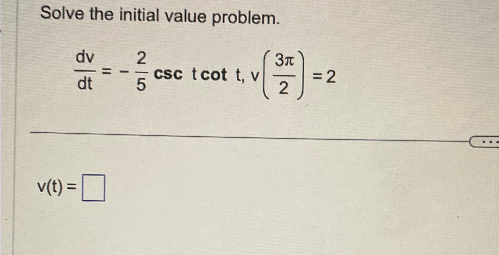 Solved Solve the initial value | Chegg.com