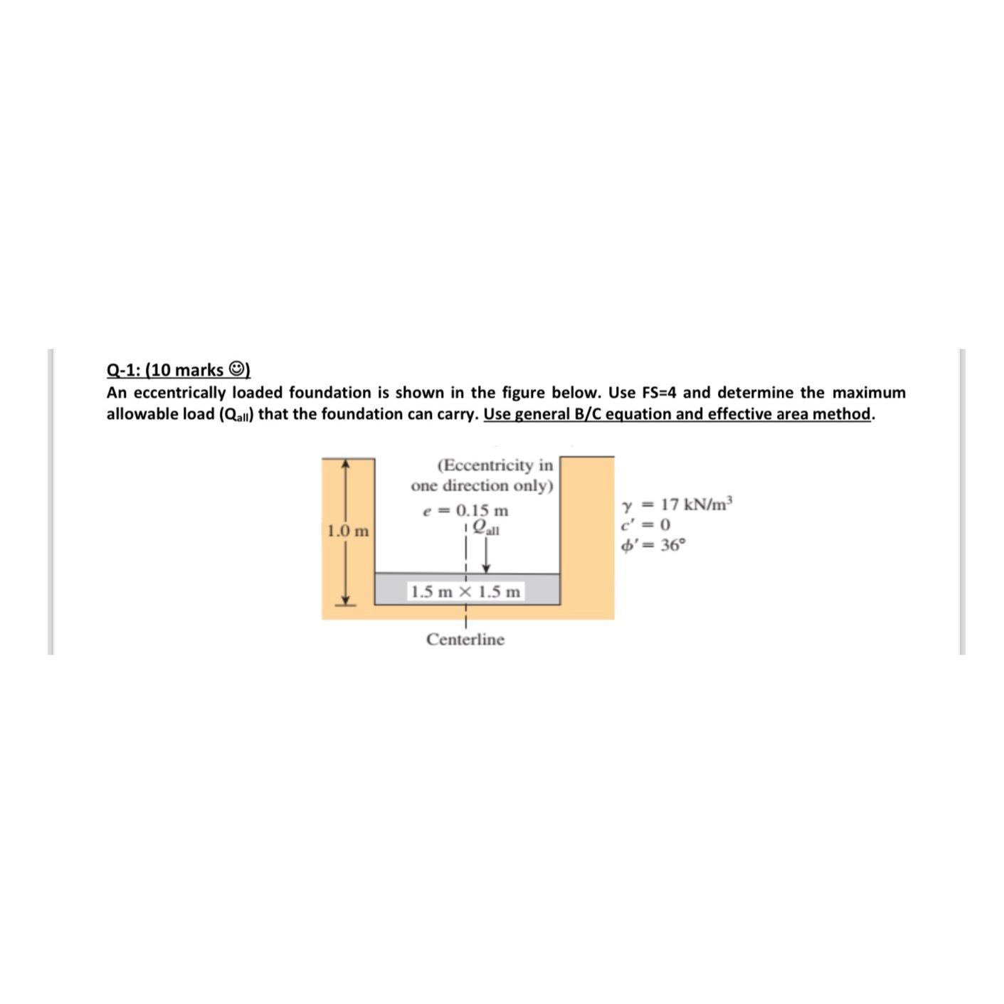 Solved Q-1: (10 ﻿marks (😃)An eccentrically loaded | Chegg.com