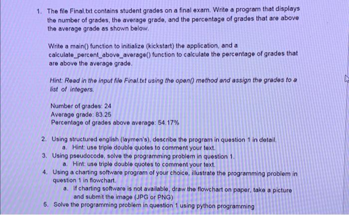 Solved Separate into 3 sections: Structured english, | Chegg.com
