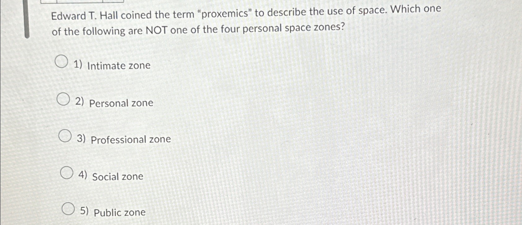 Solved Edward T. ﻿Hall coined the term "proxemics" to | Chegg.com