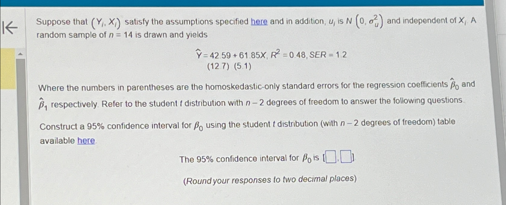 Suppose that (Yi,xi) ﻿satisfy the assumptions | Chegg.com